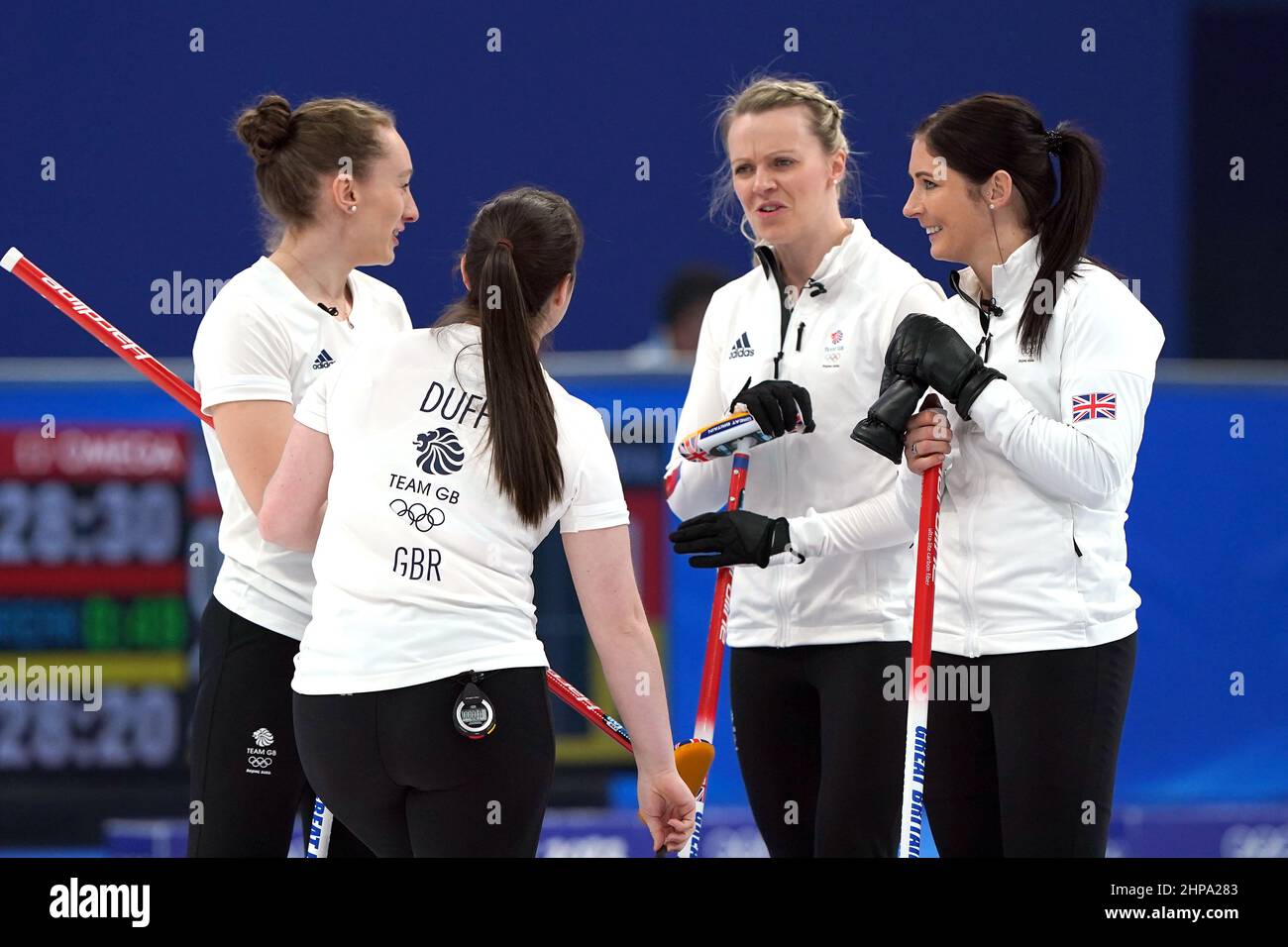 Great Britain's Jennifer Dodds, Hailey Duff, Vicky Wright and Eve Muirhead in the Women's Gold ...
