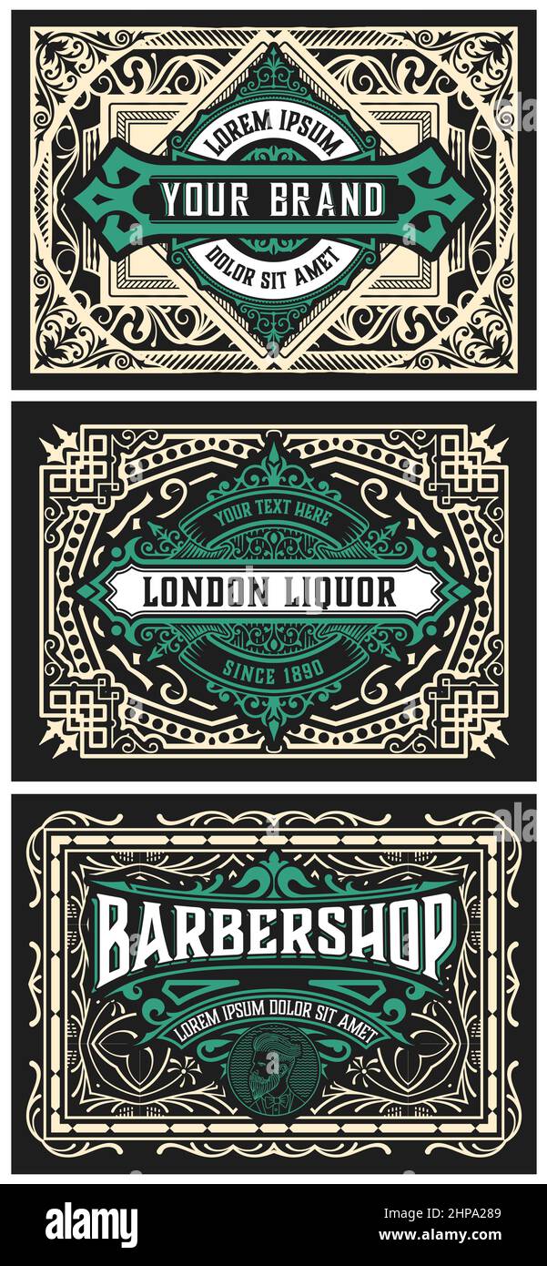 Set of 3 vintage labels for packing Stock Vector Image & Art - Alamy