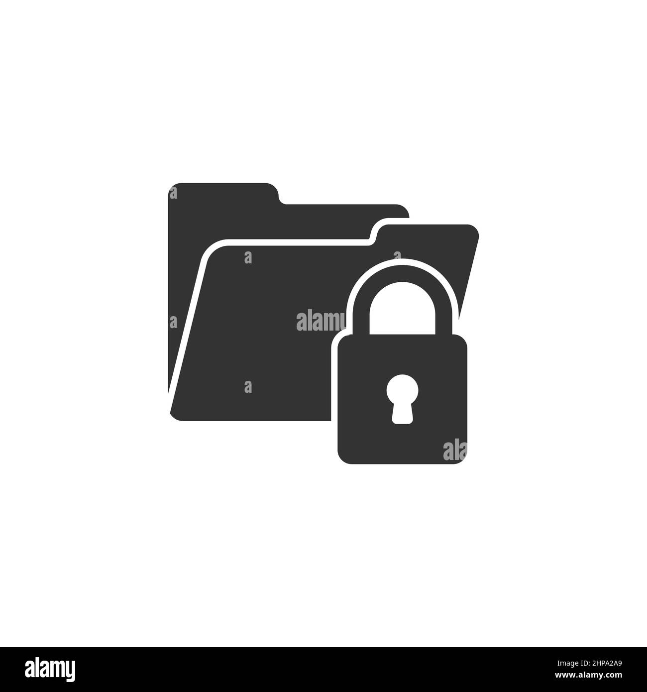 Files folder permission icon in flat style. Document access vector ...