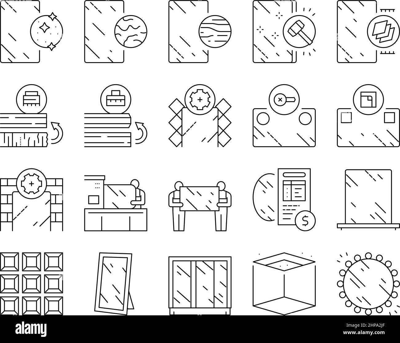 Mirror Installation Collection Icons Set Vector Stock Vector Image