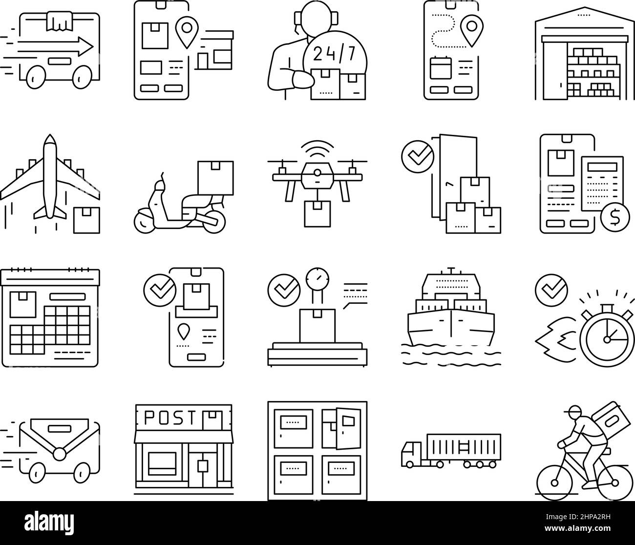 Delivery Service Application Icons Set Vector Stock Vector Image & Art ...