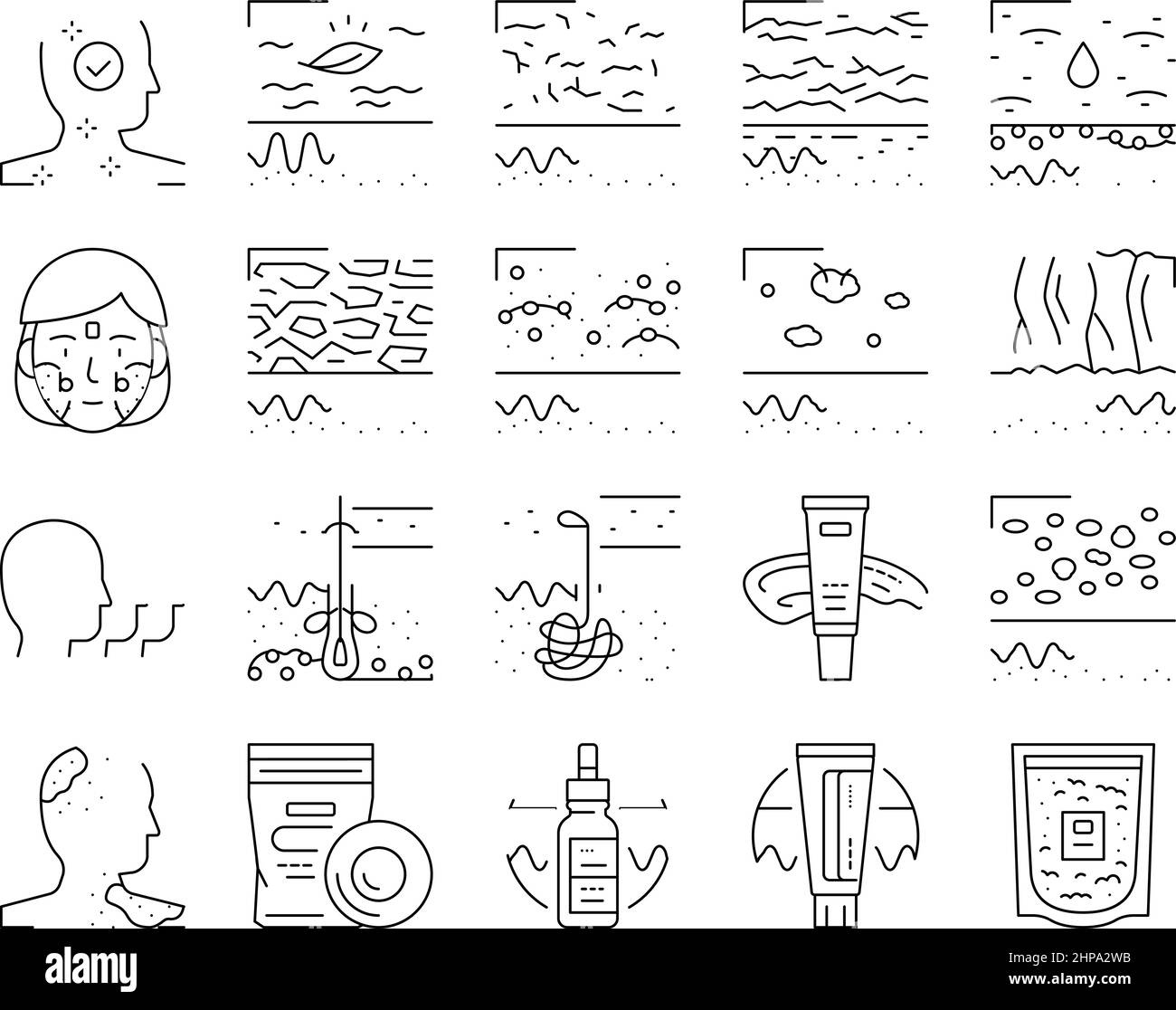 Skin Care Cosmetology And Treat Icons Set Vector Stock Vector Image