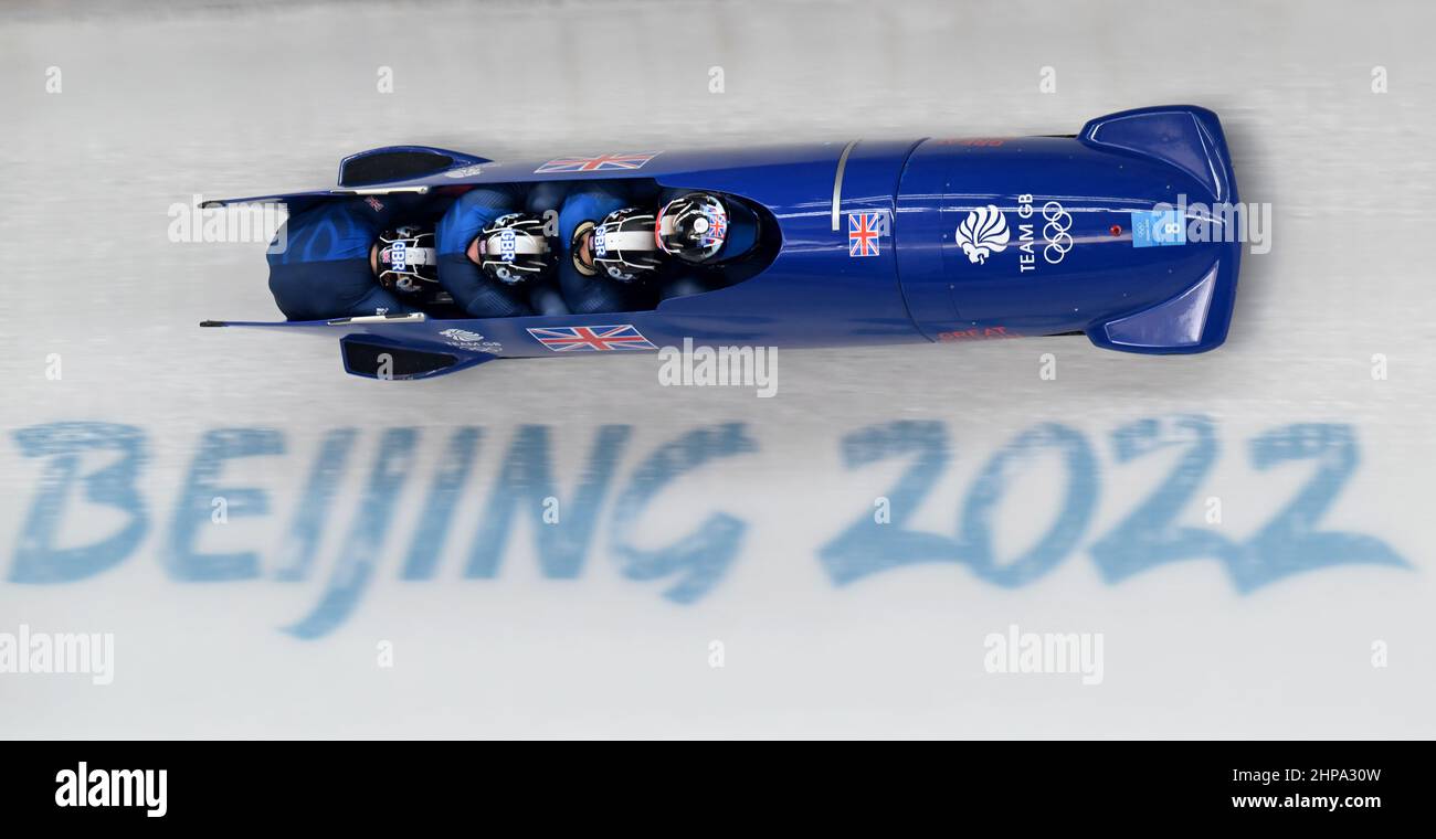 Yanqing, China. 20th Feb, 2022. Olympics, bobsleigh, four-man bobsleigh ...