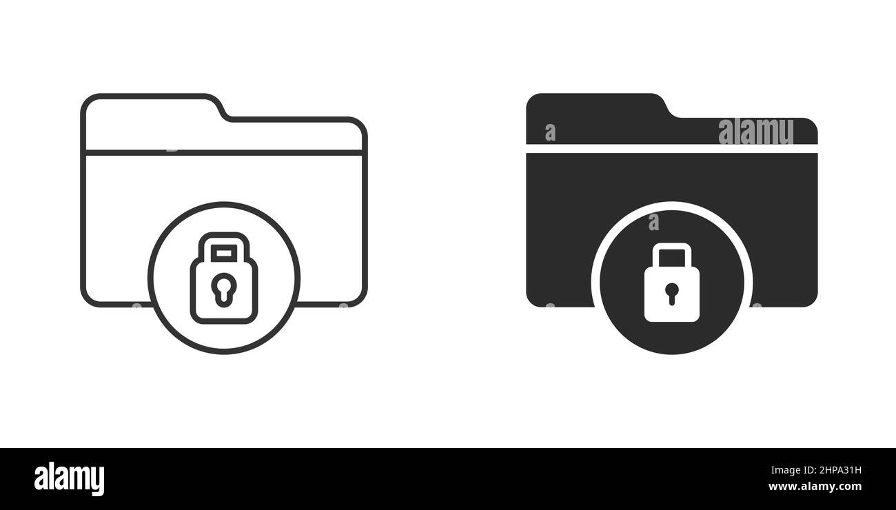 Files folder permission icon in flat style. Document access vector illustration on isolated ...