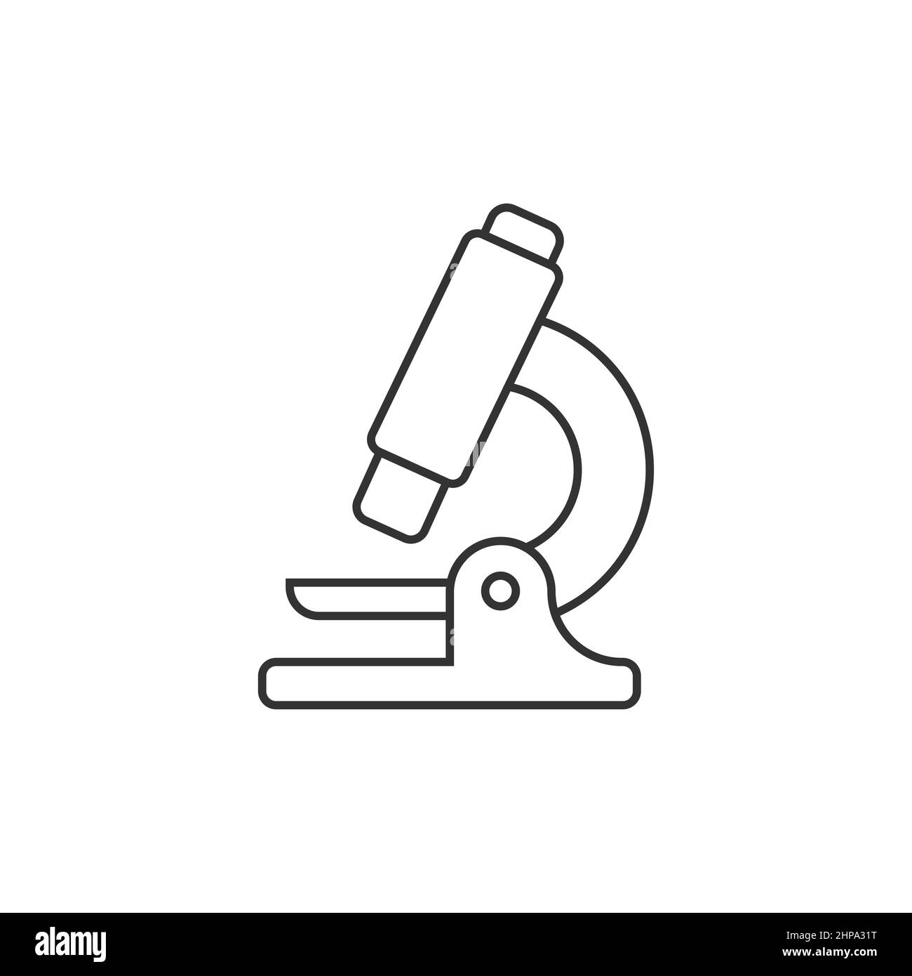 Microscope icon in flat style. Laboratory magnifier vector illustration ...