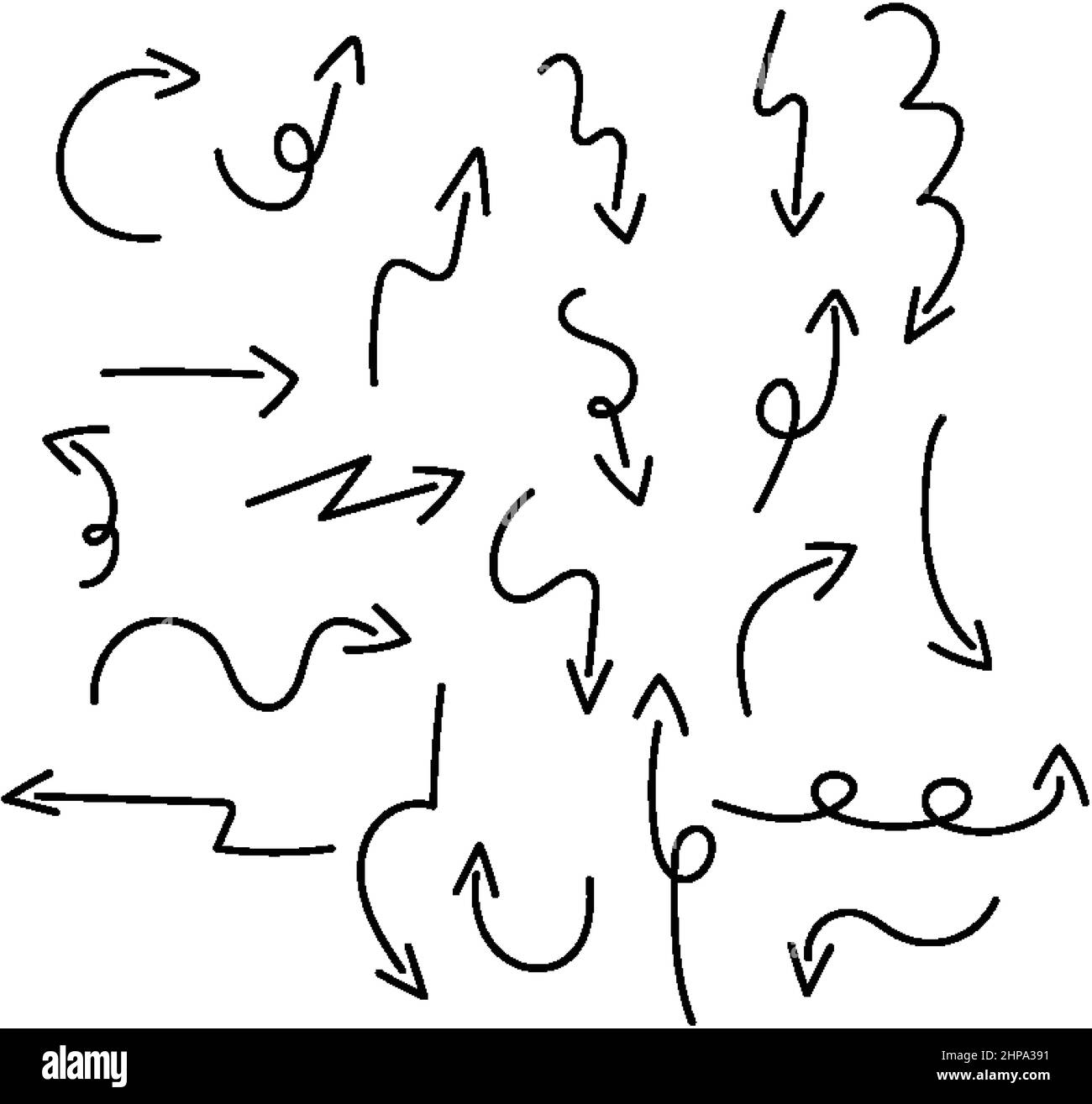 Direction sign in different directions Black and White Stock Photos ...