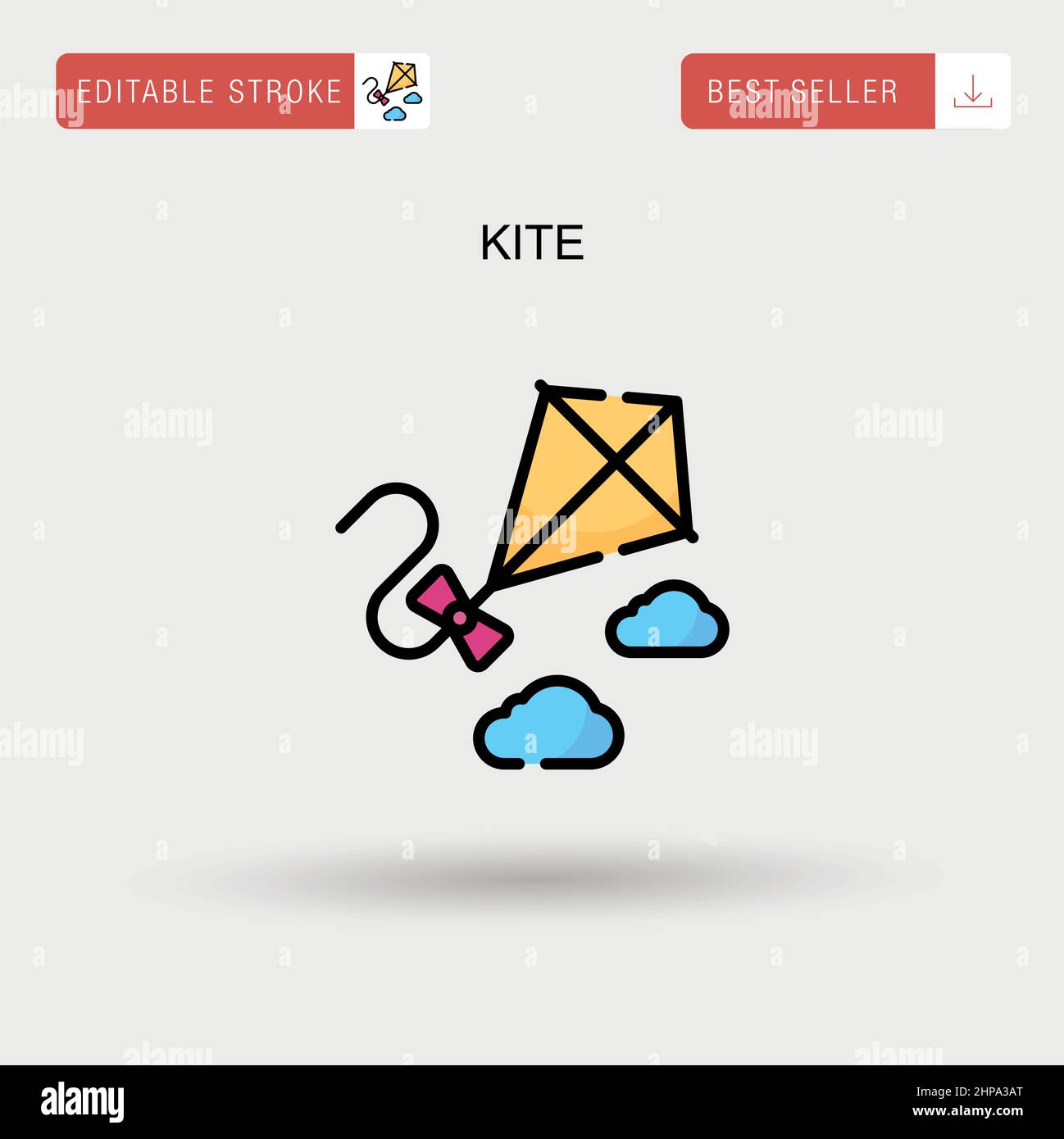 Kite Simple vector icon Stock Vector Image & Art - Alamy