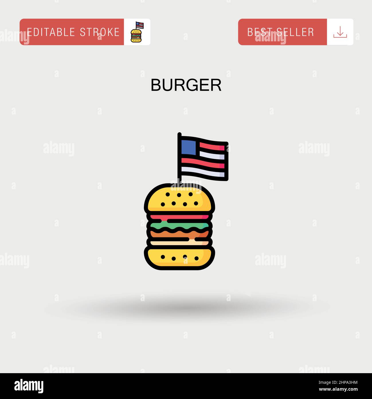 Burger Simple vector icon Stock Vector Image & Art - Alamy