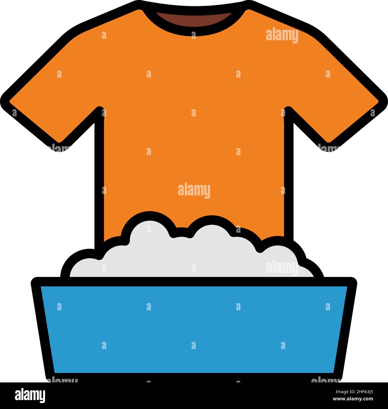 Laundry Clothes Icon. Editable Bold Outline With Color Fill Design ...