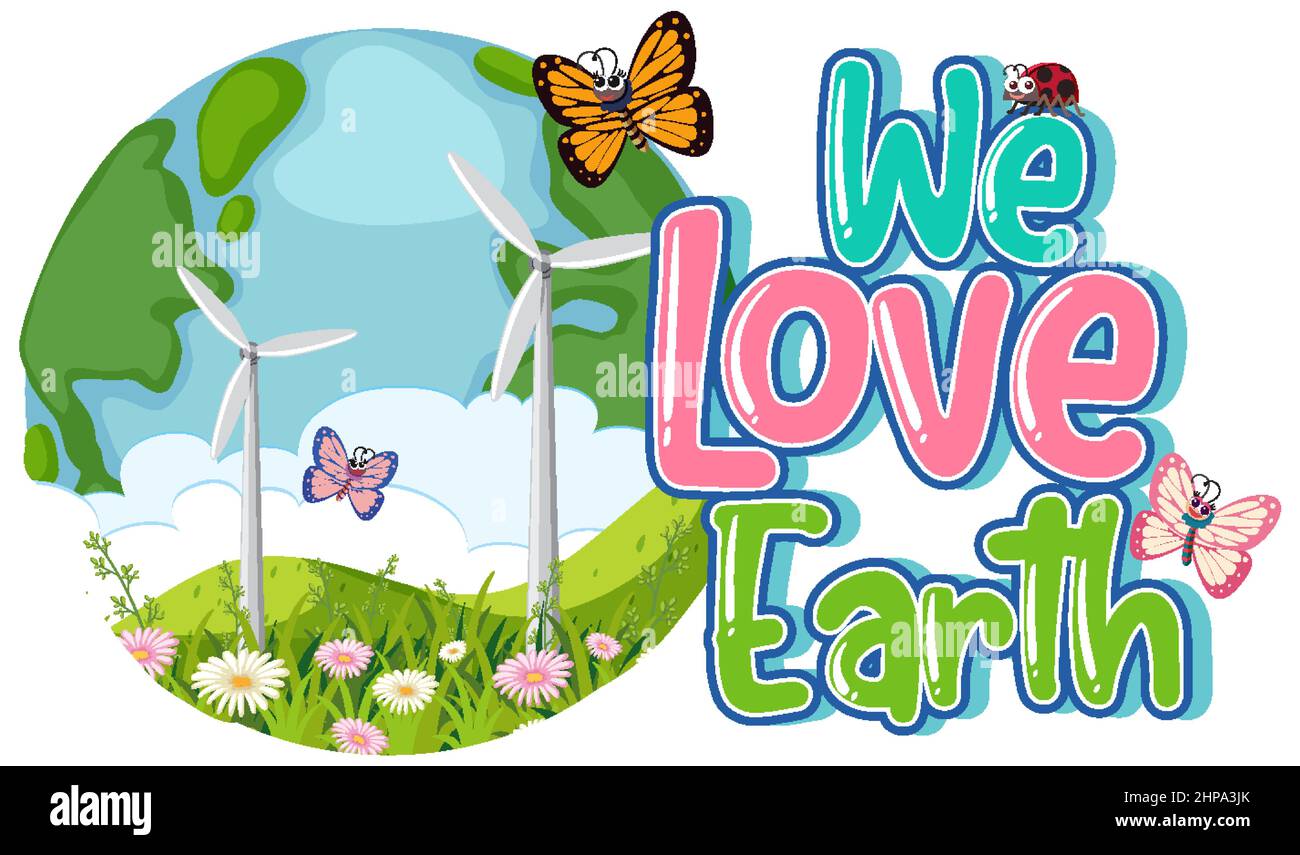 We Love Earth logo banner design illustration Stock Vector Image & Art ...