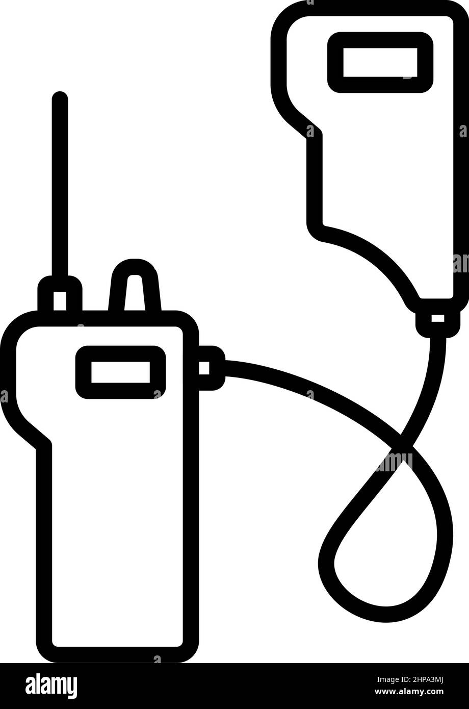 Police Radio Icon. Bold outline design with editable stroke width ...