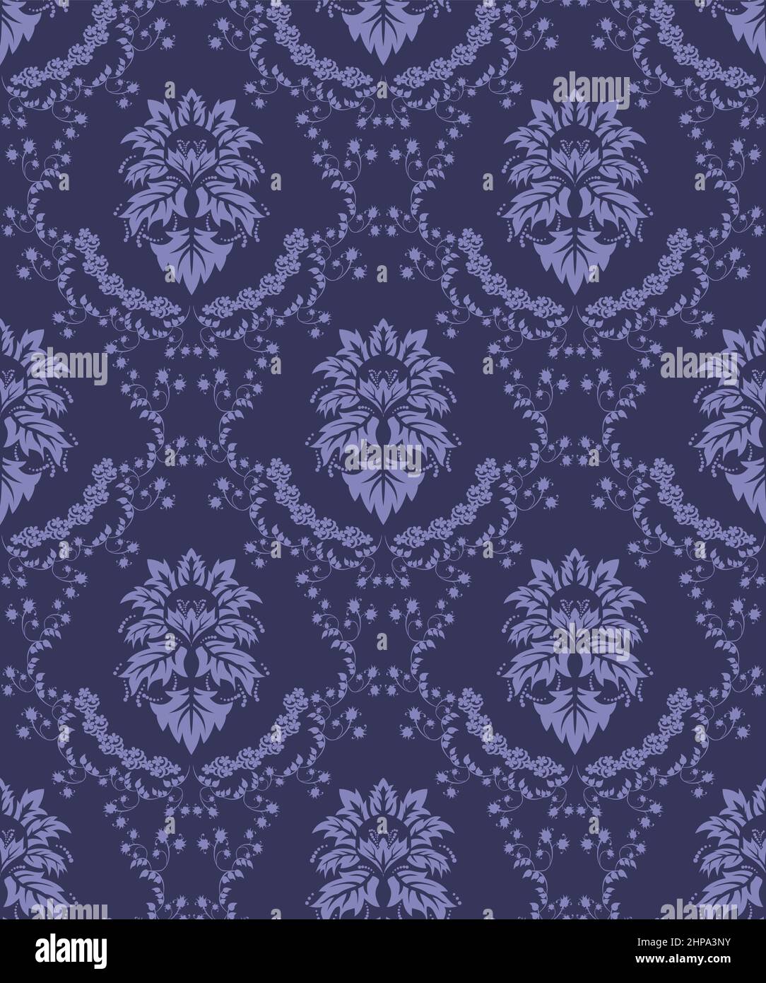 Damask Seamless Vector Pattern. Elegant Design in Royal Baroque Style ...
