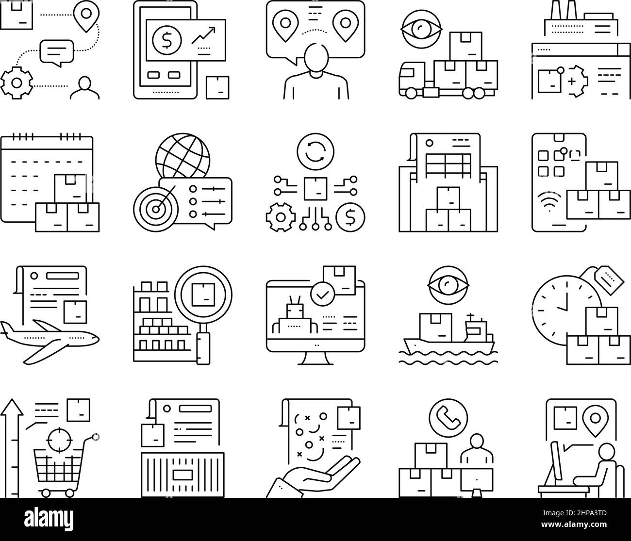 Supply Chain Management System Icons Set Vector Stock Vector Image ... Supply Chain Management System Icons Set Vector Stock Vector Image ...