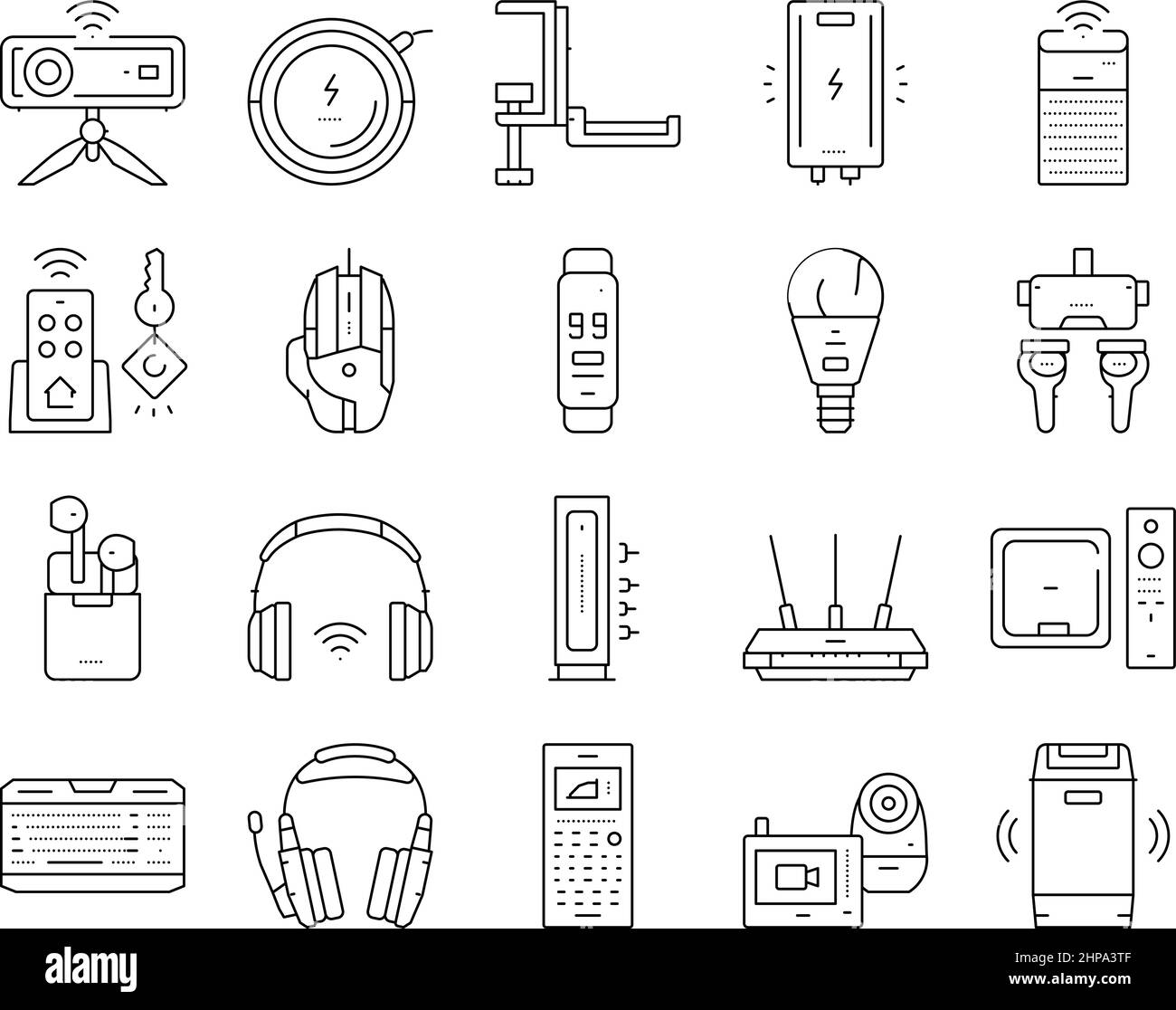 Electronics Digital Technology Icons Set Vector Stock Vector Image ...