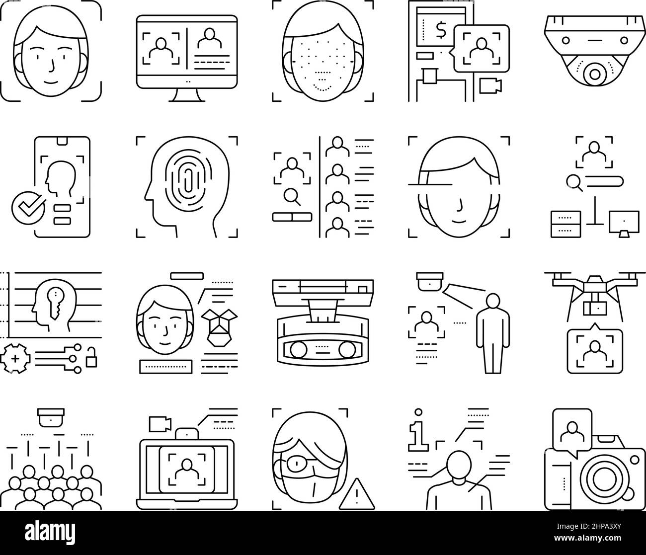 Face Id Technology Collection Icons Set Vector Stock Vector Image & Art - Alamy