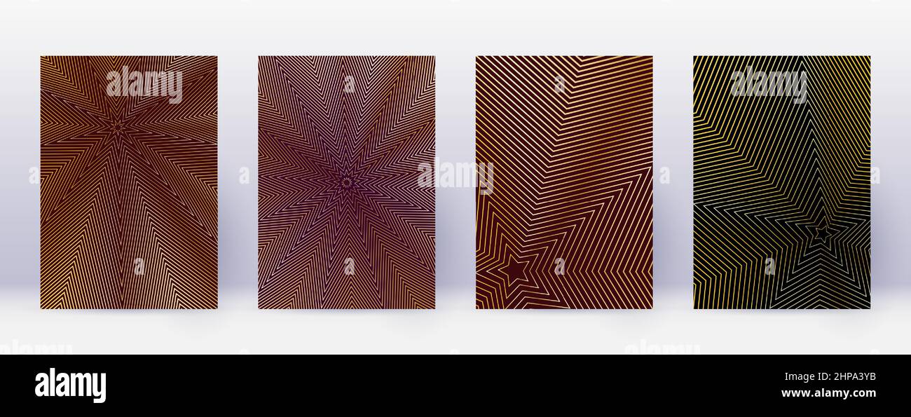 Art business card. Abstract lines modern brochure template. Gold ...