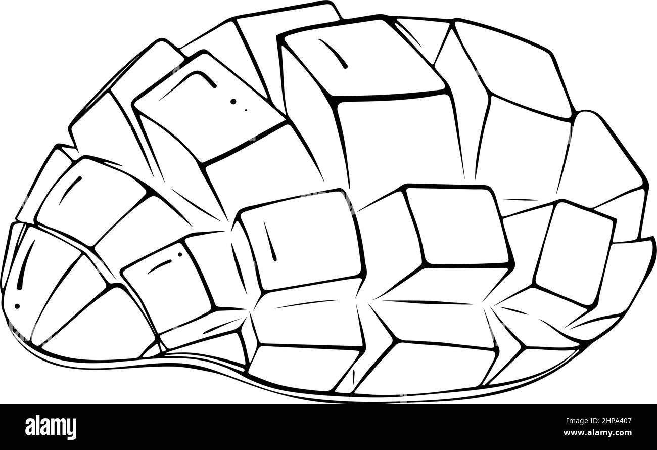 Chopped half mango Stock Vector Image & Art - Alamy