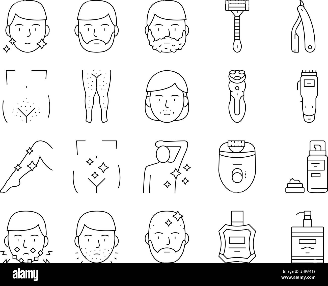 Shave Treat Accessory Collection Icons Set Vector Stock Vector Image ...