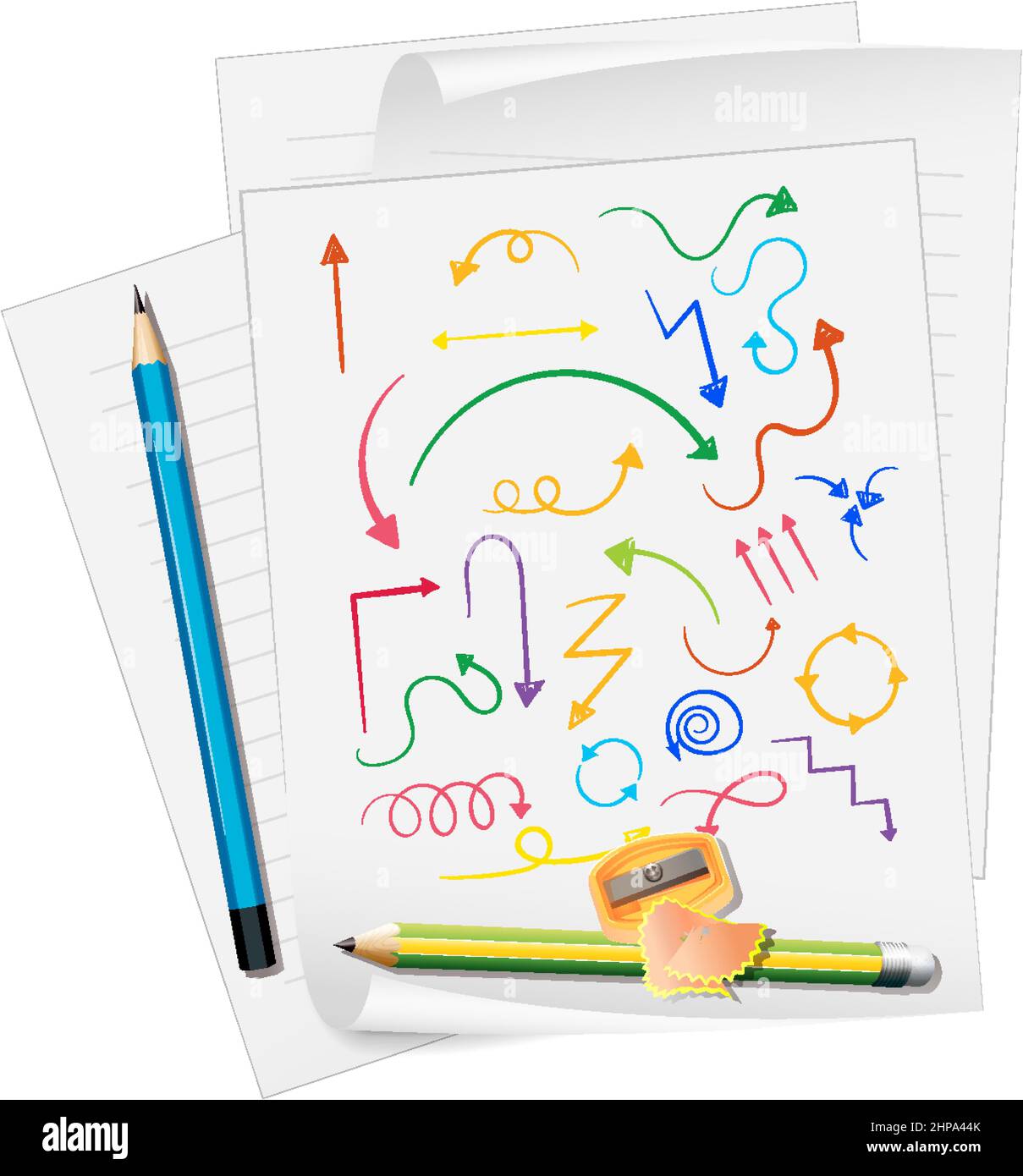 Coloured drawing pencil picture Stock Vector Images - Alamy