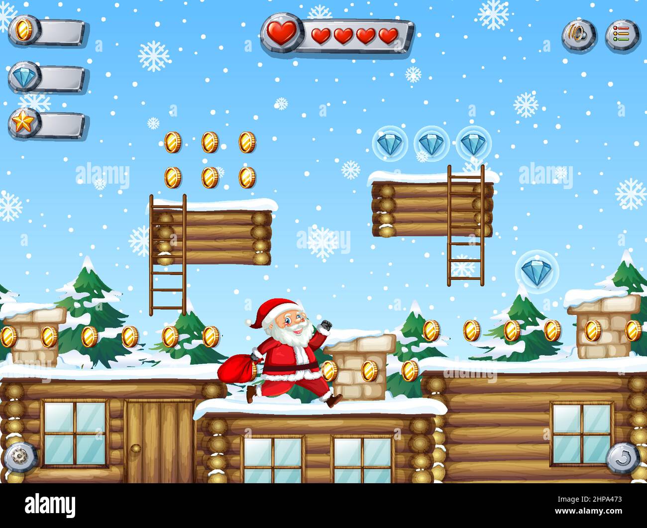 A game template snowing background illustration Stock Vector Image ...