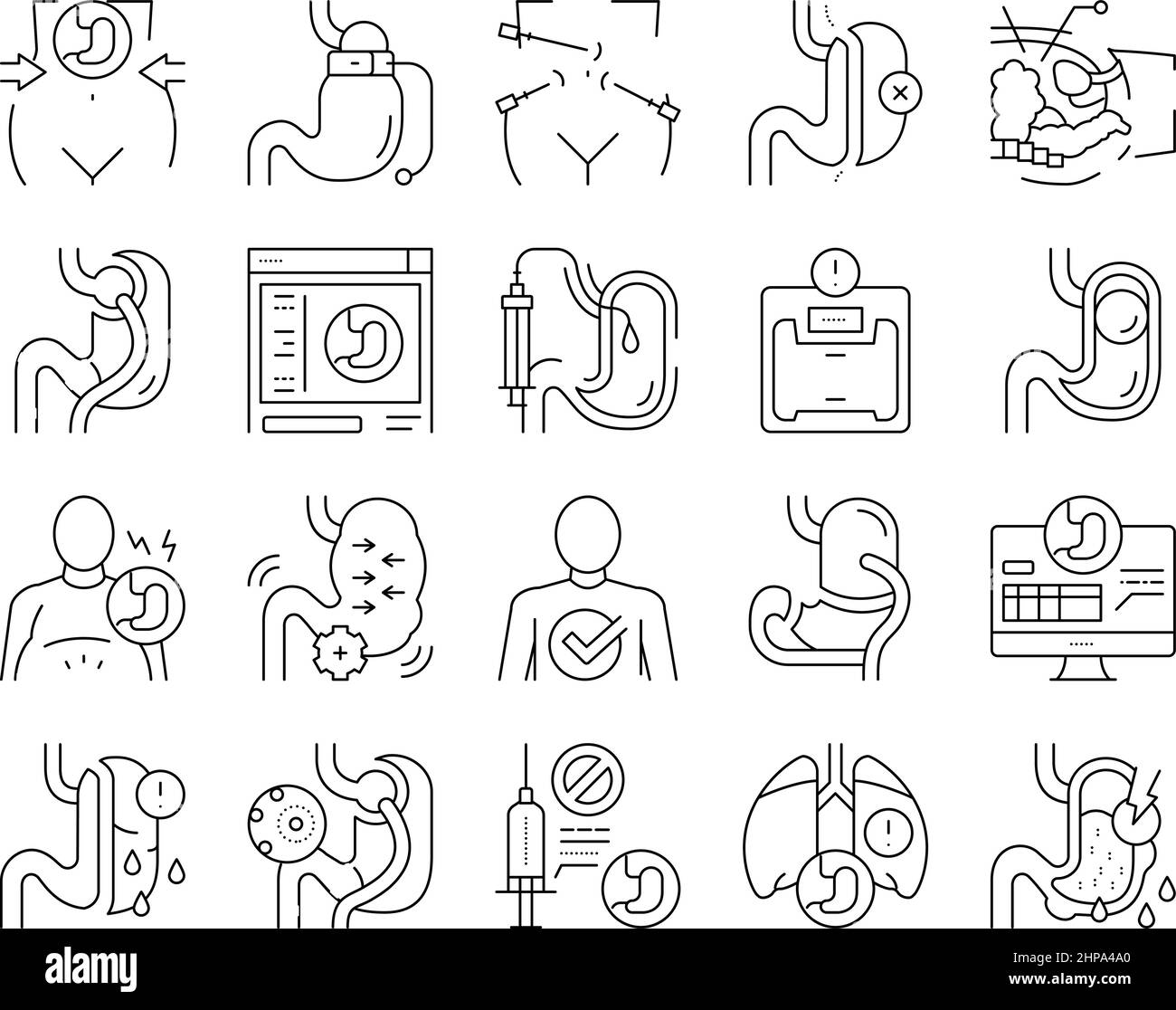 Bariatric Surgery Collection Icons Set Vector Stock Vector Image & Art ...