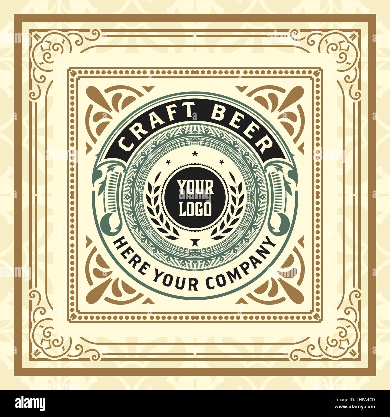Beer label with old frames Stock Vector Image & Art - Alamy
