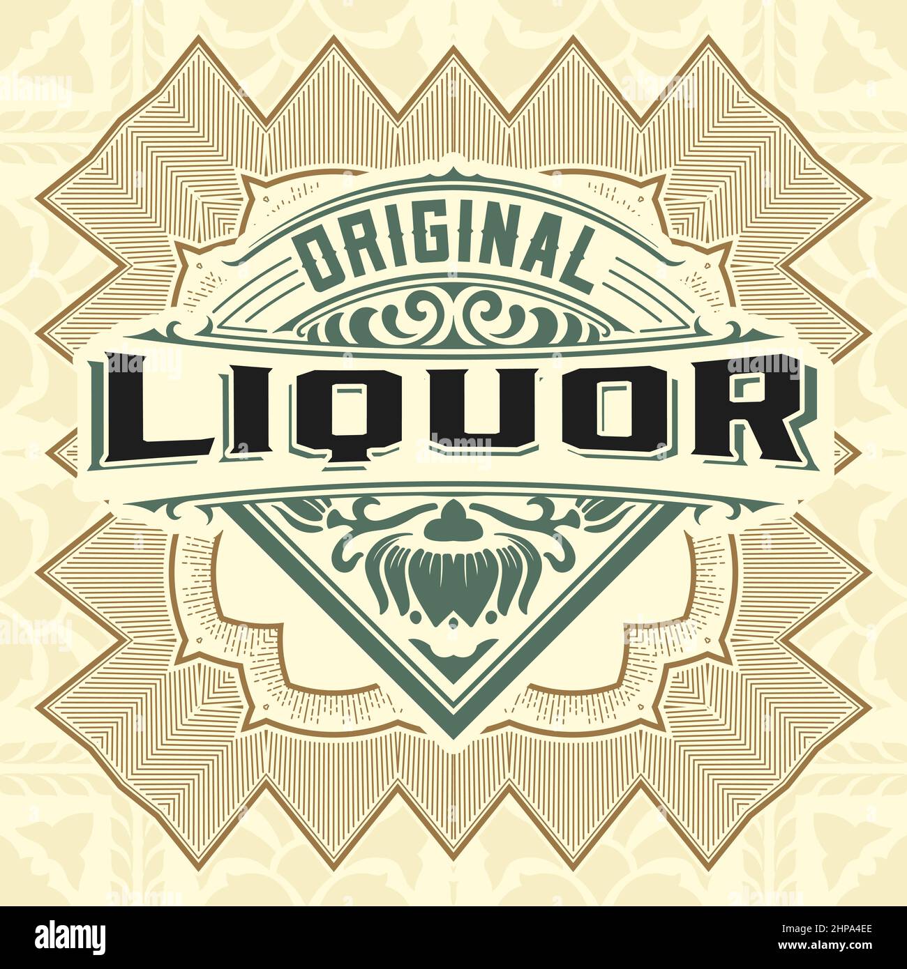 Whiskey label with old frames Stock Vector Image & Art - Alamy