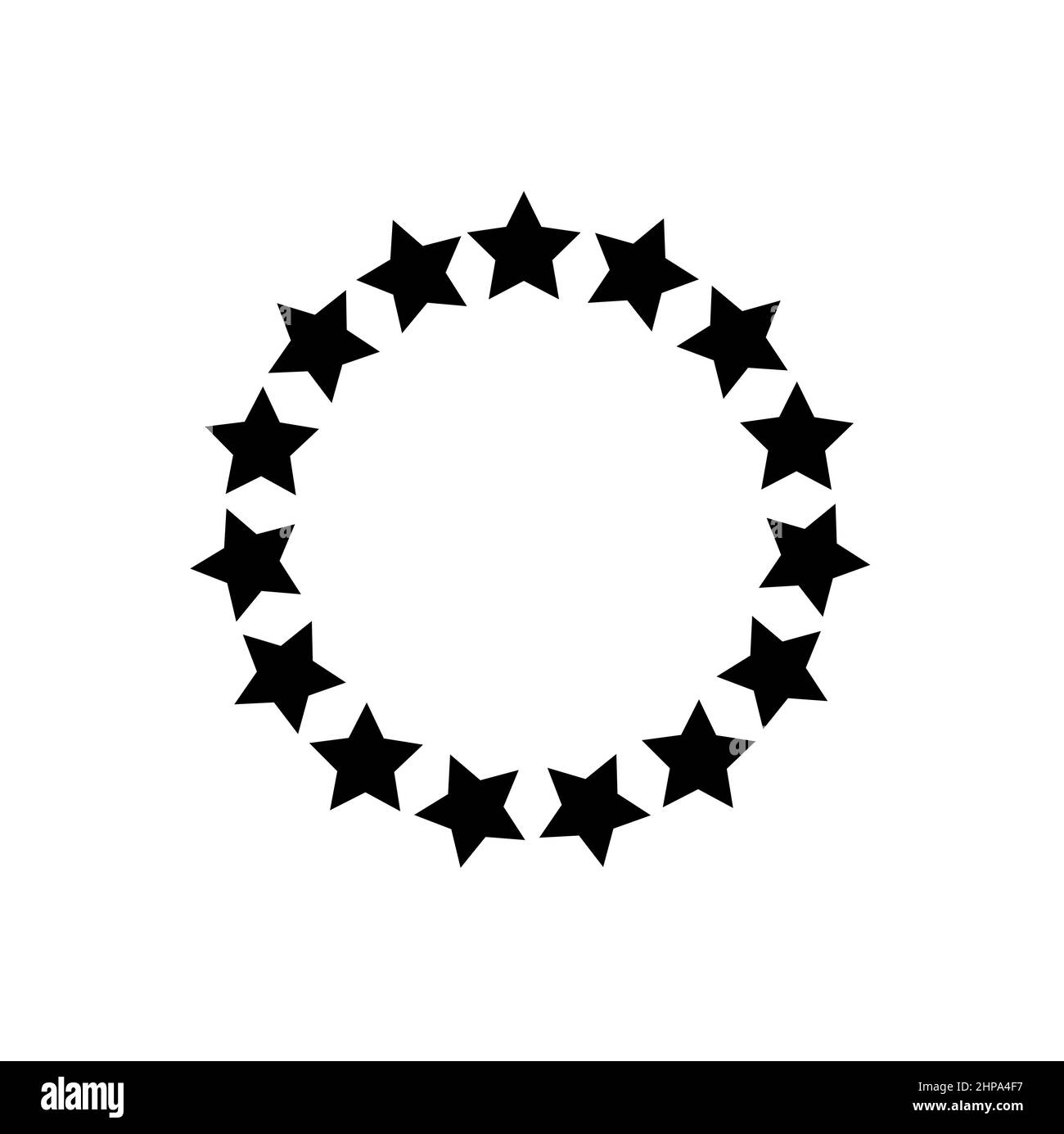 Circle icon surrounded by a star shape. Vector illustration Stock ...