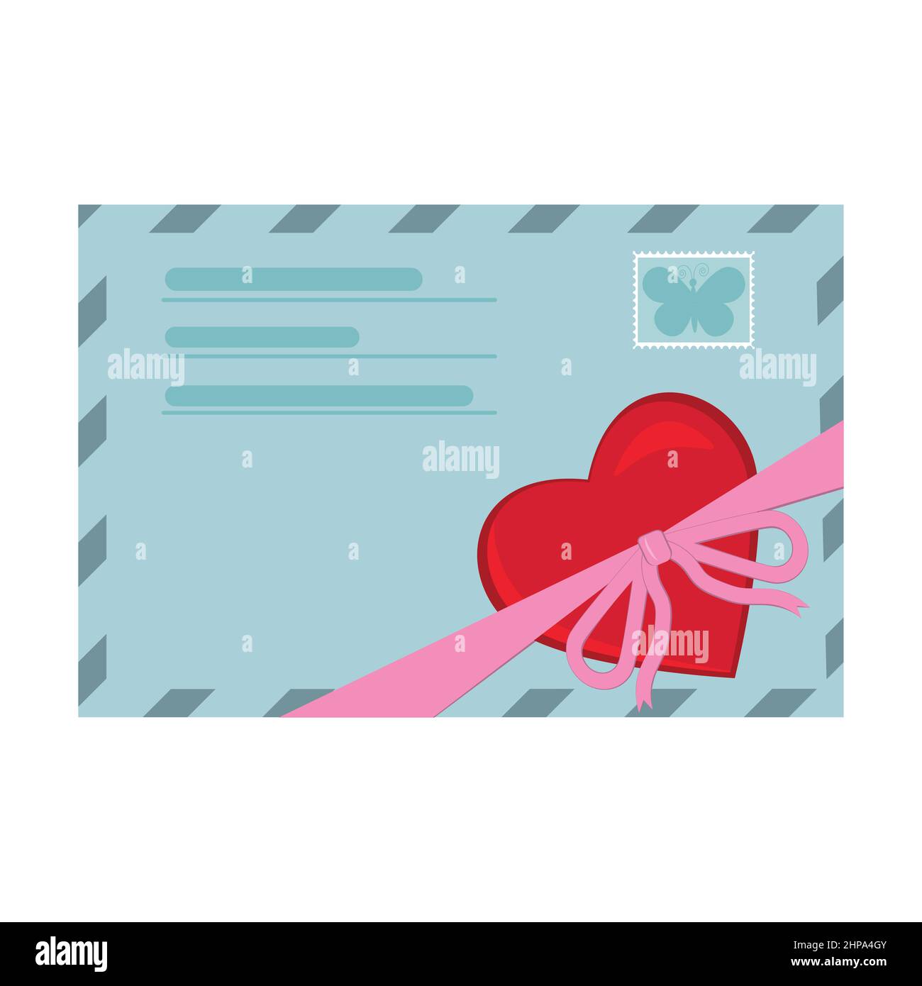 Love letters in an envelope, vector illustration in a modern design in ...