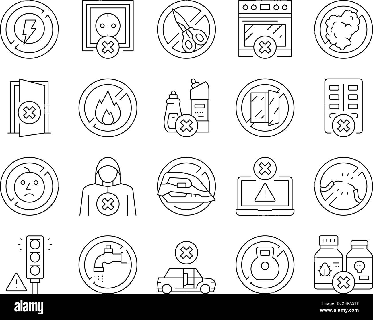 Child Life Safety Collection Icons Set Vector Stock Vector Image & Art ...