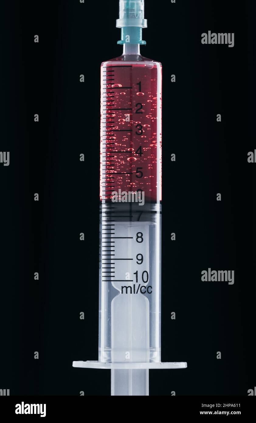 Medical Syringe with needle isolated on white, macro shooting. Isolated ...