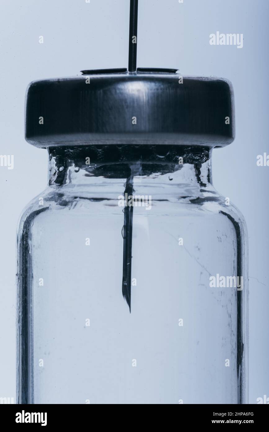 Medicine, Injection, vaccine and disposable syringe, drug concept ...