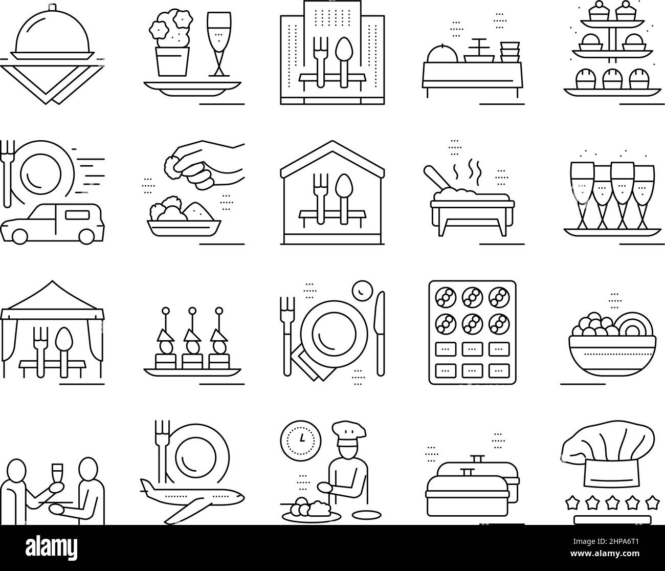 Catering Food Service Collection Icons Set Vector Stock Vector Image & Art - Alamy