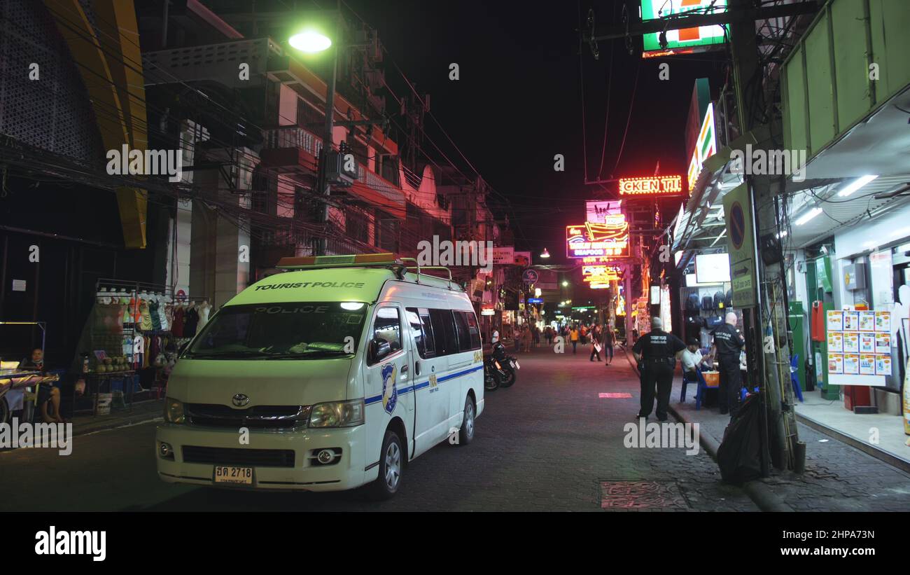 PATTAYA, THAILAND - MARCH 20, 2020: Empty deserted Walking Street ...