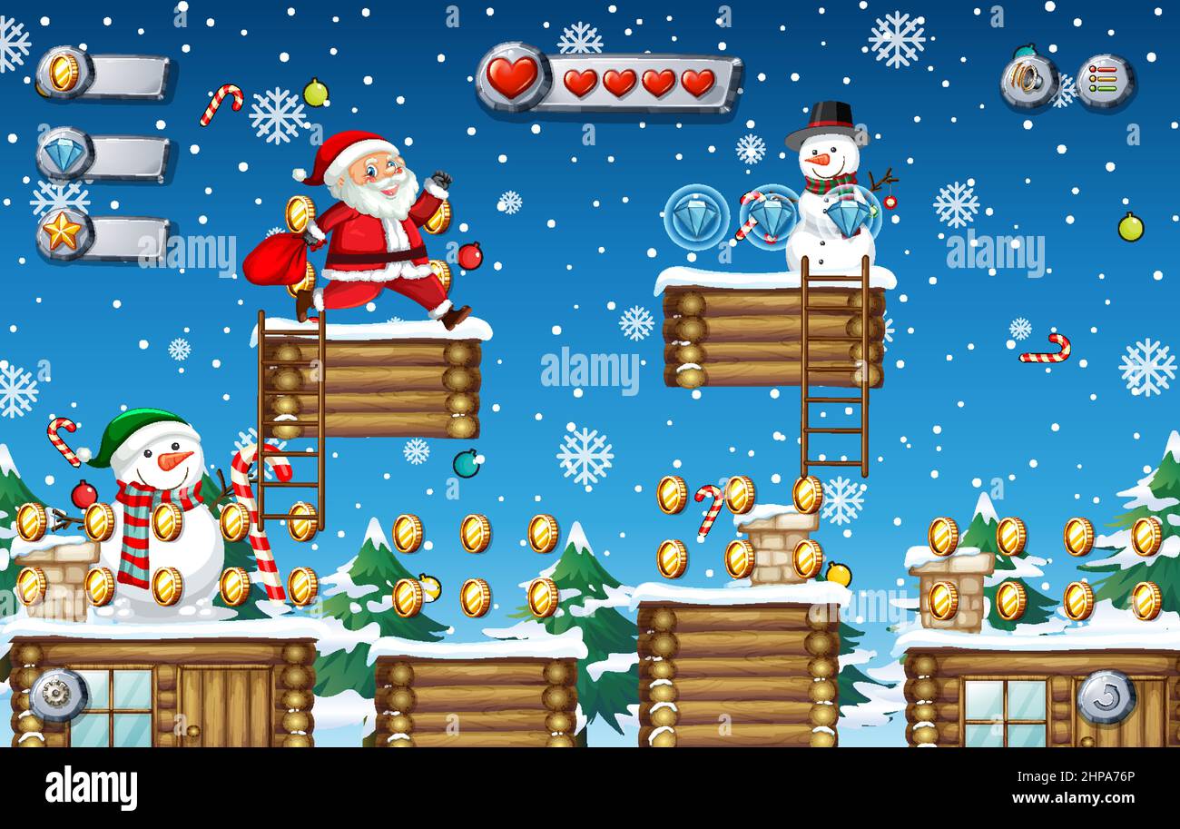 A game template snowing background illustration Stock Vector Image ...