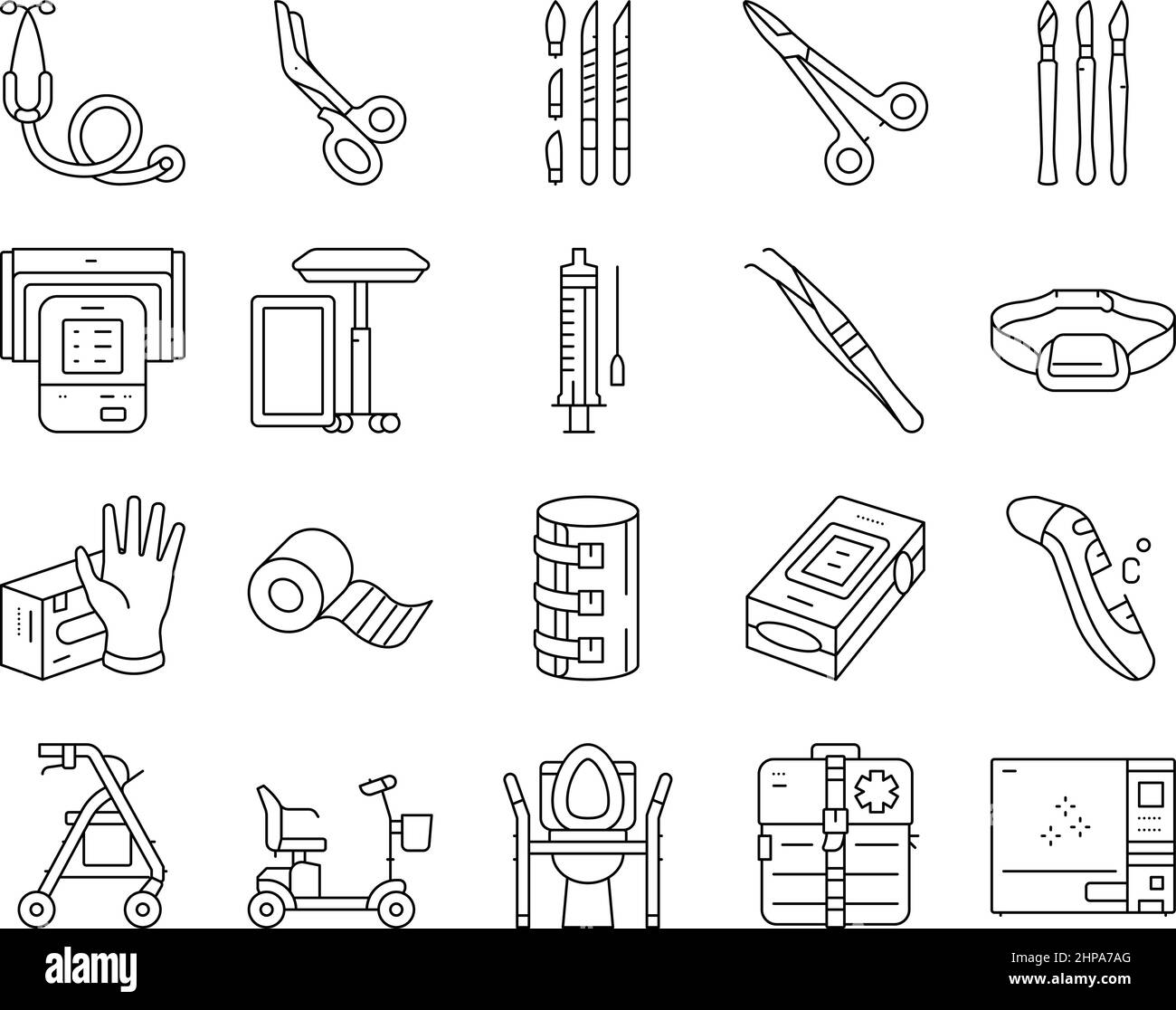 Medical Instrument And Equipment Icons Set Vector Stock Vector Image ...