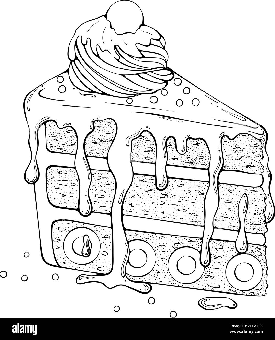 Piece of cake with meringue Stock Vector Image & Art - Alamy