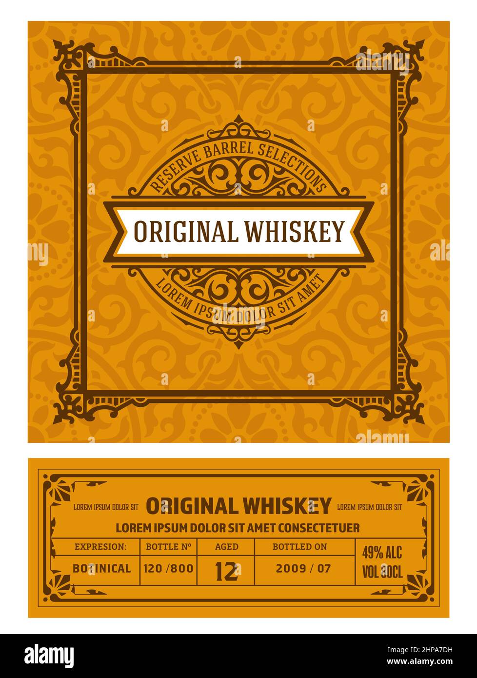 Whiskey label with old frames Stock Vector Image & Art - Alamy