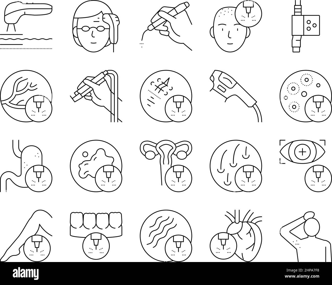 Laser Therapy Service Collection Icons Set Vector Stock Vector Image ...