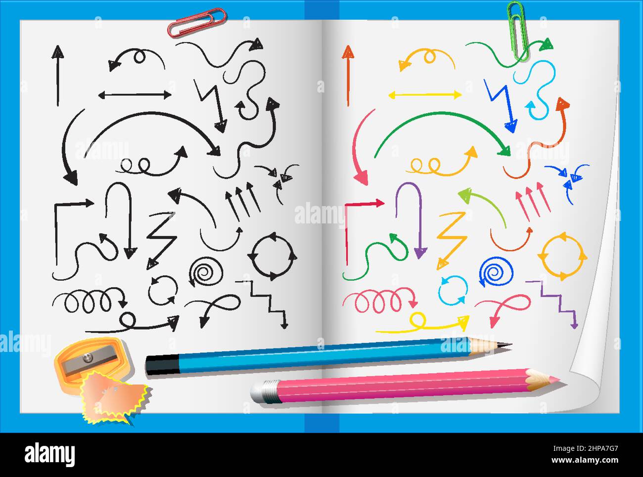 Hand drawn doodles on paper illustration Stock Vector Image & Art - Alamy
