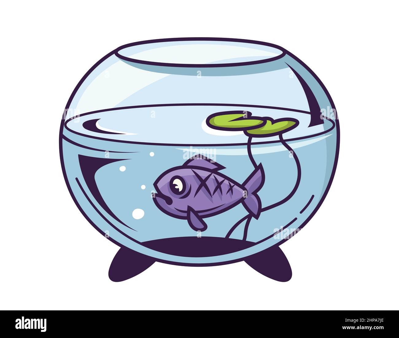 Fish swimming in aquarium. Illustration in cartoon style Stock Vector ...