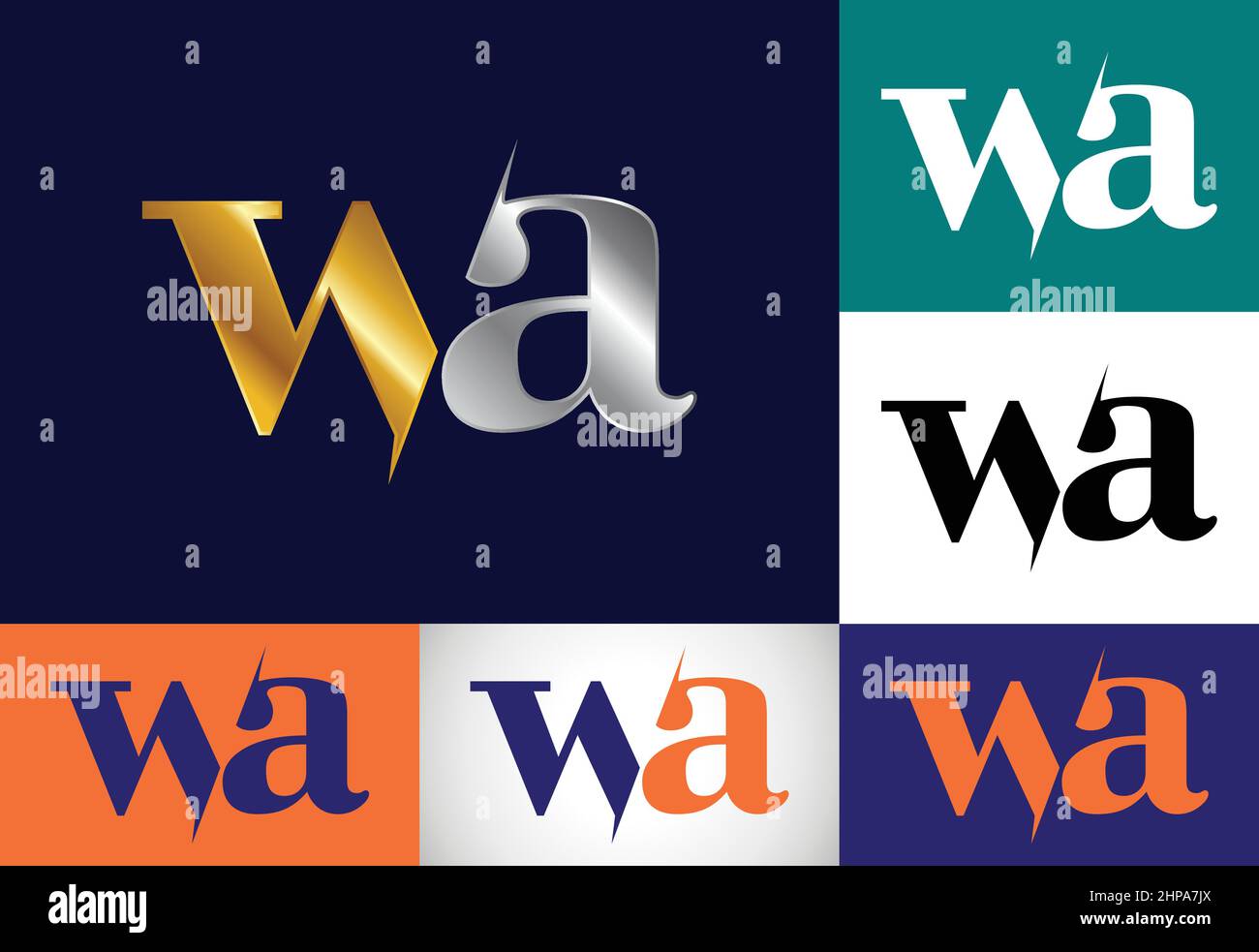 Initial Monogram Letter W A Logo Design Vector Template. WA Letter Logo ...