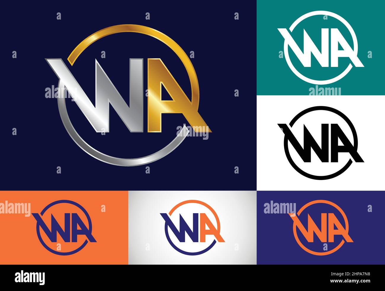 Initial Monogram Letter W A Logo Design Vector Template. WA Letter Logo ...