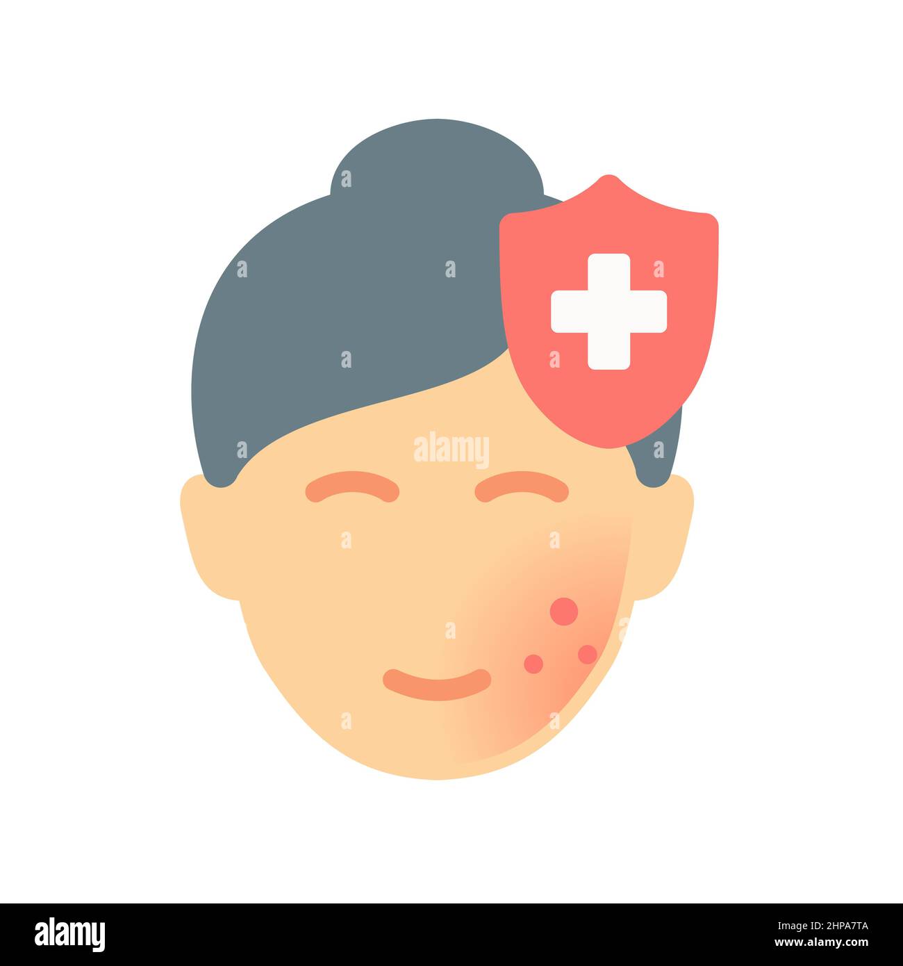 heal inflammation care face health single isolated icon with flat style ...