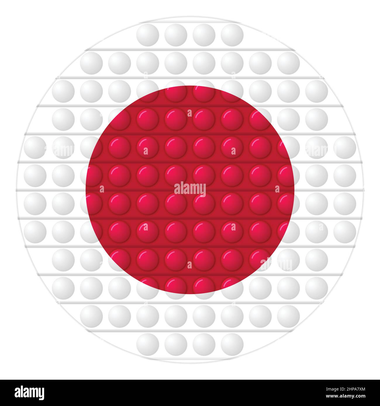 Glass light ball with flag of Japan. Round sphere, template icon ...