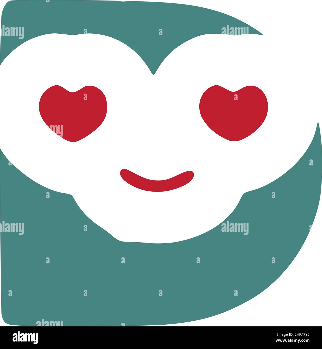 Letter d in love is a cute smiley in doodle style Stock Vector Image ...