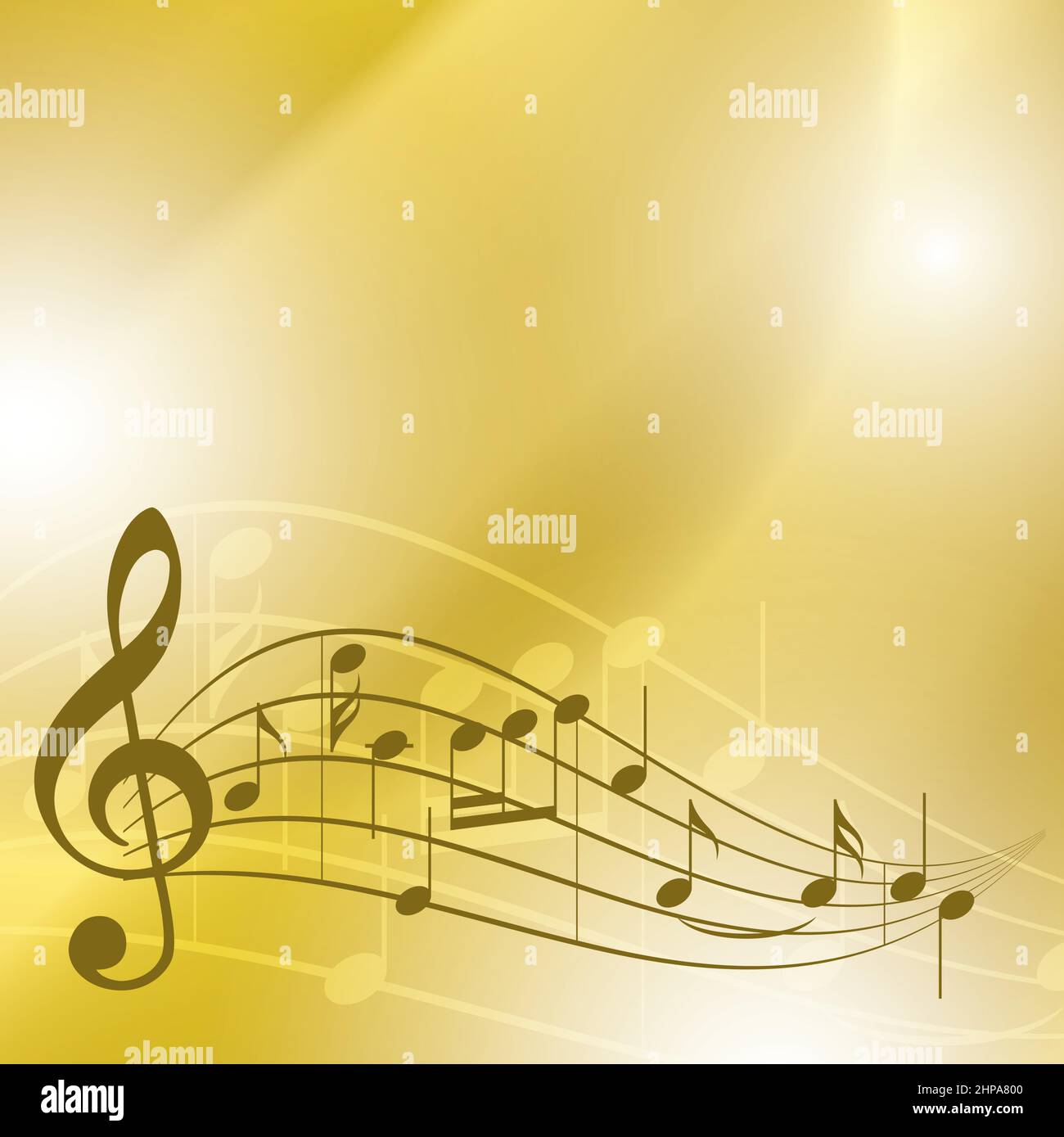 light yellow music background with notes - vector Stock Vector Image ...