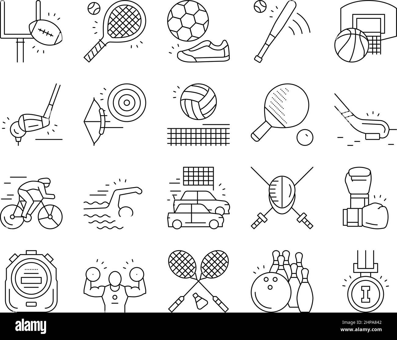 Sport Active Competitive Game Icons Set Vector Stock Vector Image & Art ...