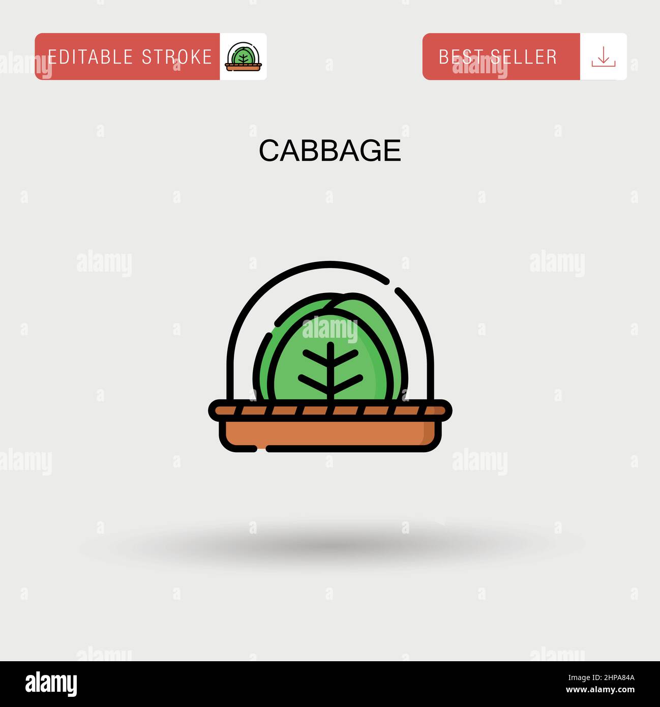 Cabbage Simple vector icon Stock Vector Image & Art - Alamy