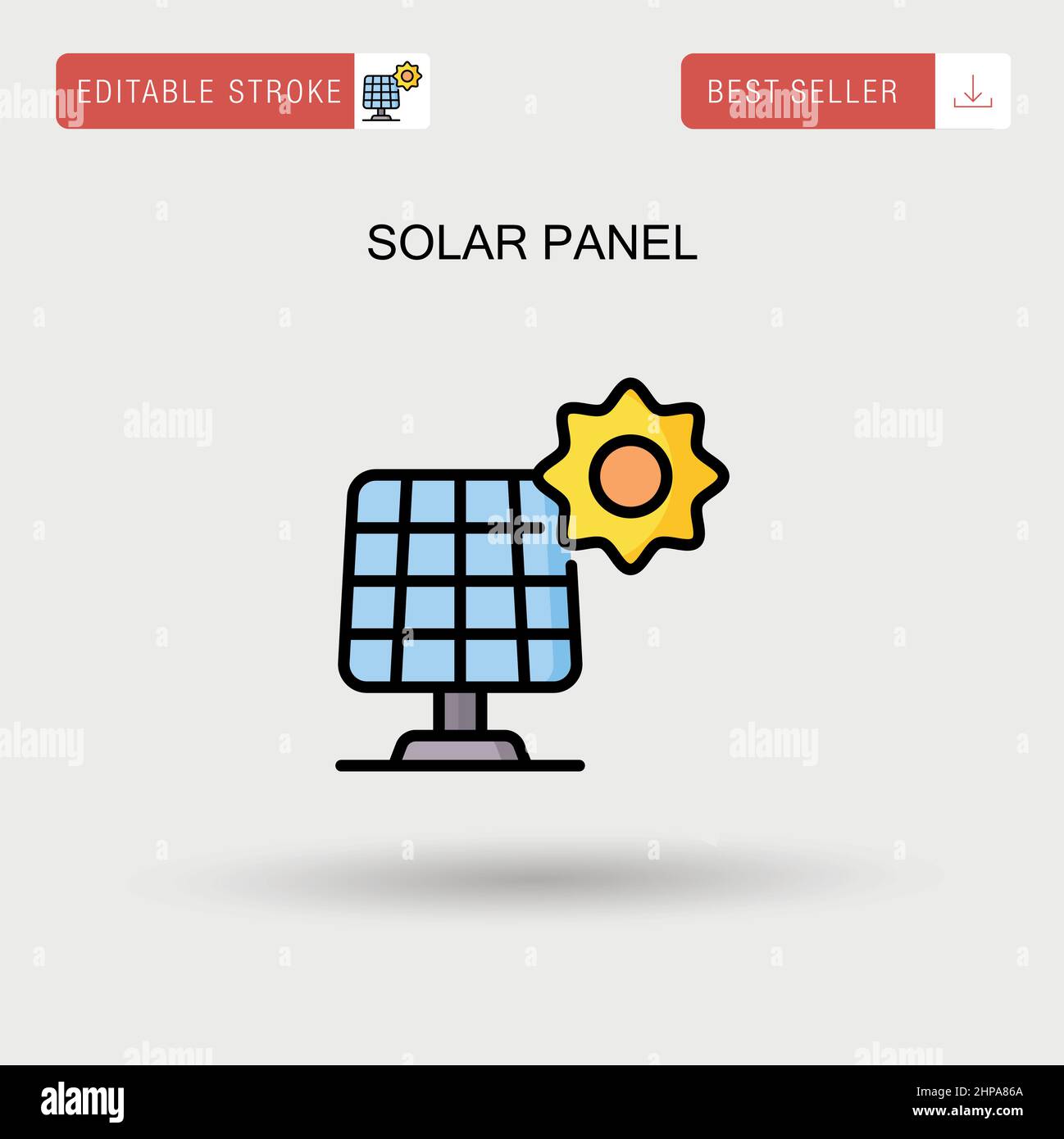 Solar panel Simple vector icon Stock Vector Image & Art - Alamy